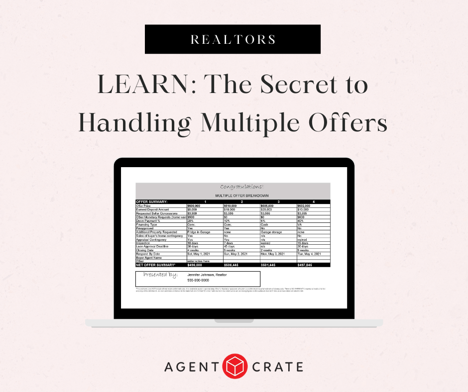 Multiple Offer Spreadsheet For Realtors - Free Download